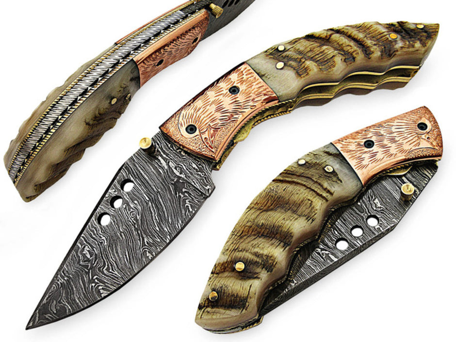 Folding Damascus Steel Knives | The Premier Edge